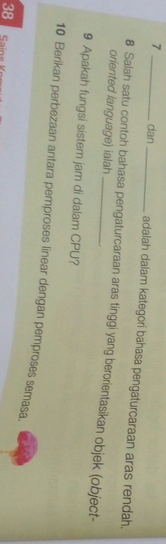 8 Salah satu contoh bahasa pengaturcaraan | StudyX