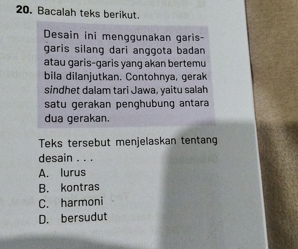 20. Bacalah teks berikut. Desain ini | StudyX