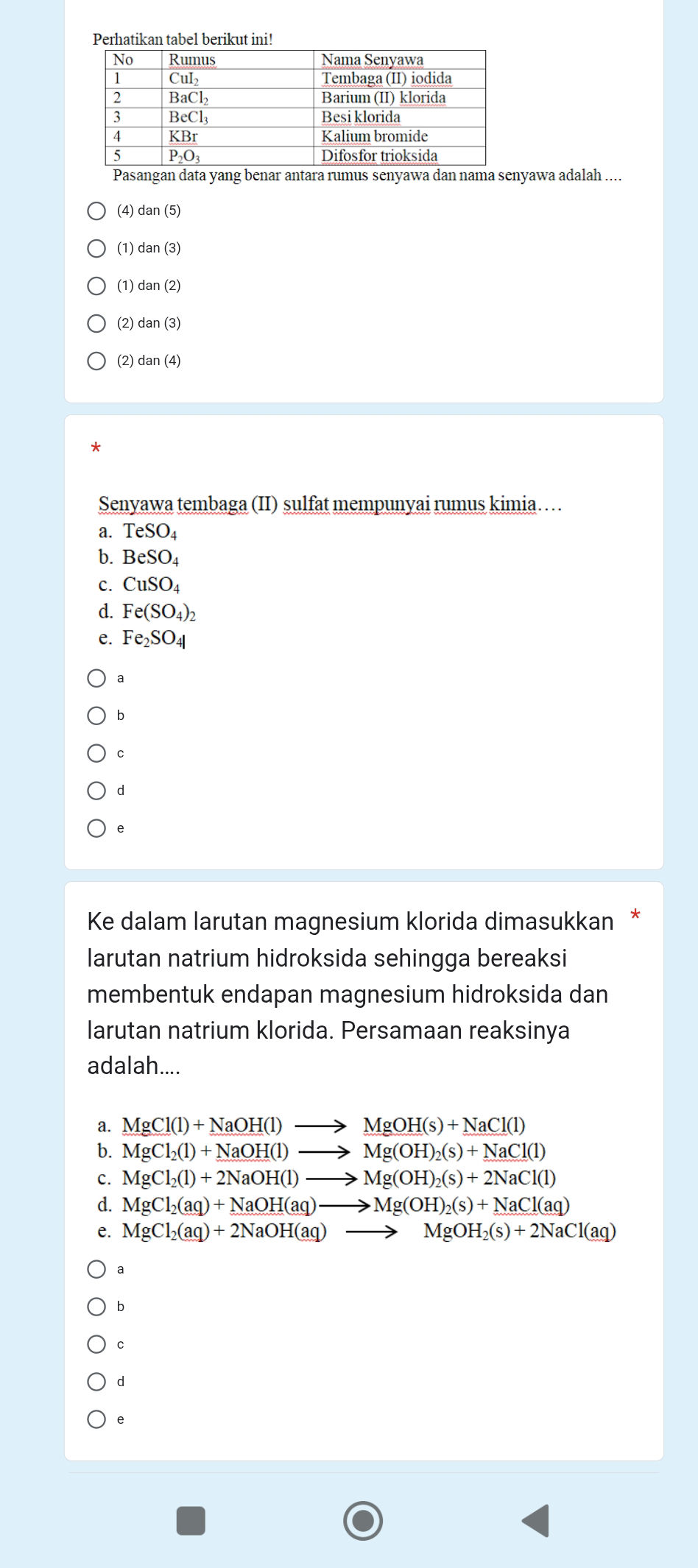 Perhatikan tabel berikut ini! | No | Rumus | StudyX