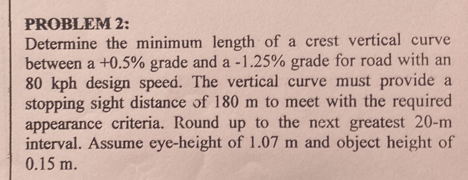 PROBLEM 2: Determine the minimum length of a | StudyX