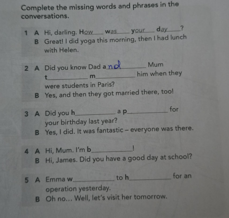 Complete the missing words and phrases in | StudyX