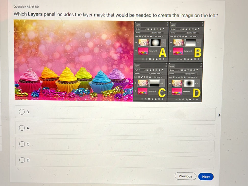 Question 46 of 50 Which Layers panel | StudyX
