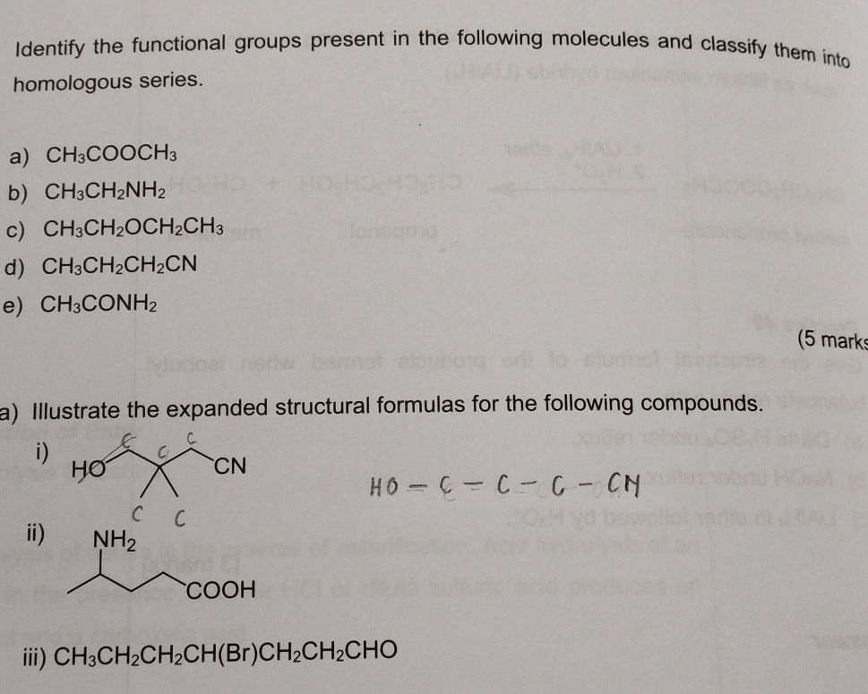 Identify the functional groups present in | StudyX