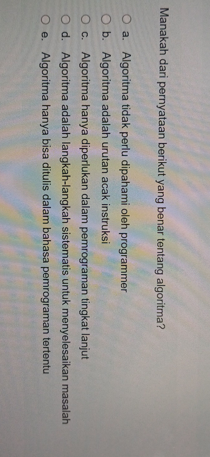 Manakah dari pernyataan berikut yang benar | StudyX