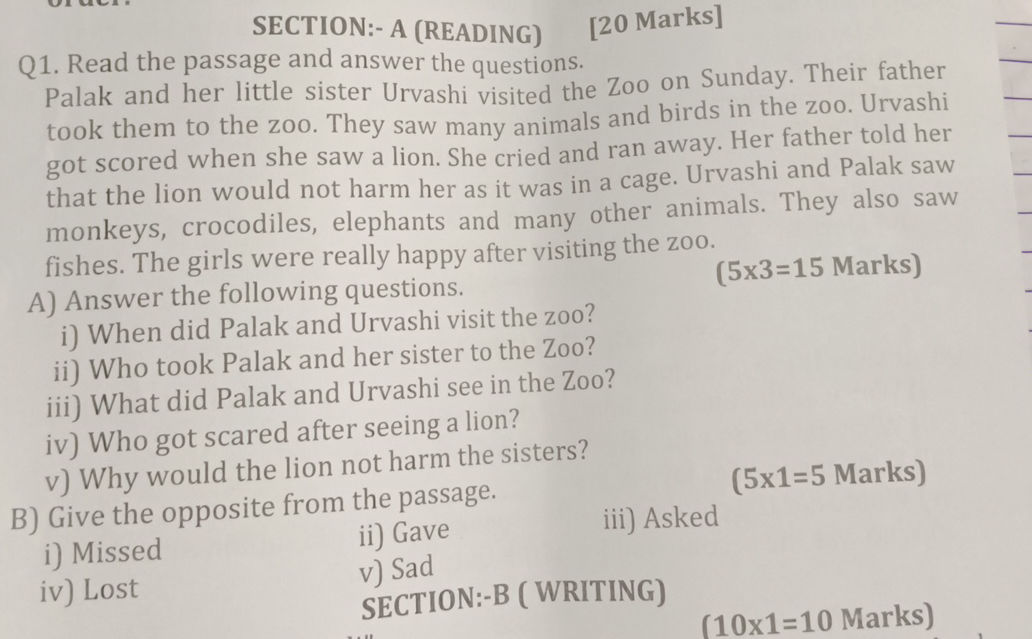 Q1. Read the passage and answer the | StudyX