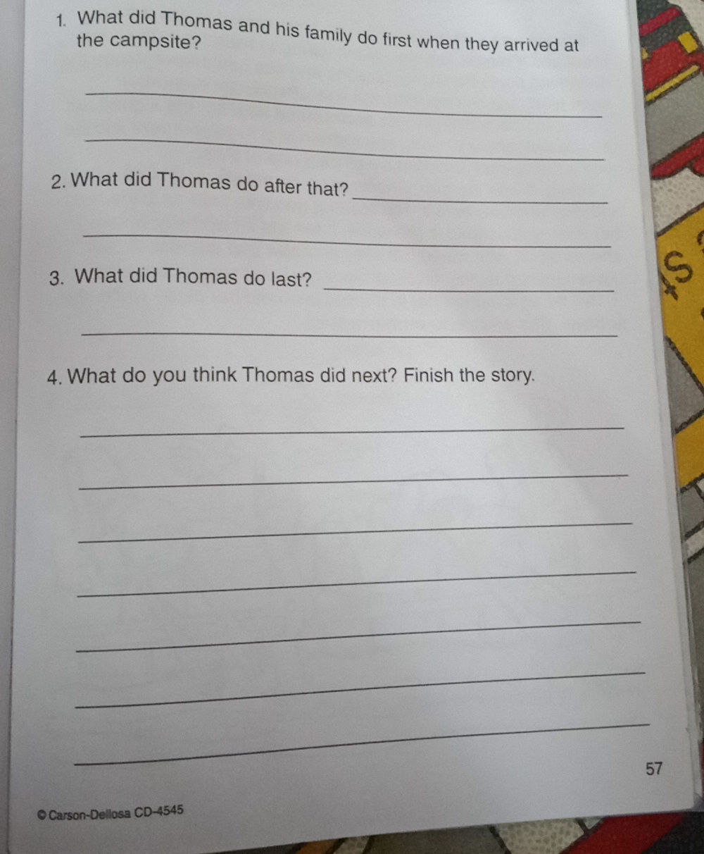 1. What did Thomas and his family do first | StudyX