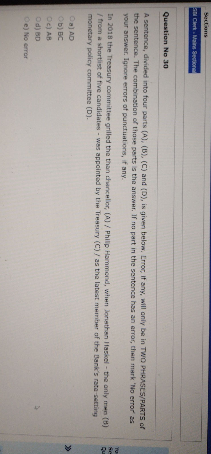 Question No 30 A sentence, divided into | StudyX