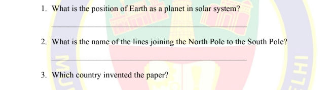 1. What is the position of Earth as a planet | StudyX