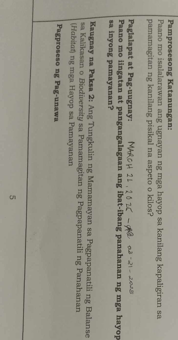 Pamprosesong Katanungan: Paano mo | StudyX