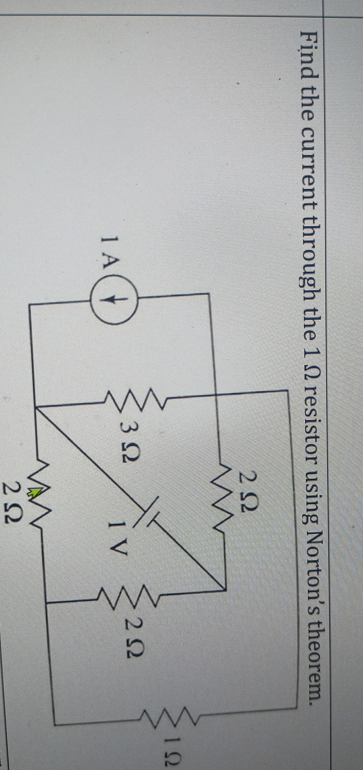 Find the current through the 1 $ $ resistor | StudyX