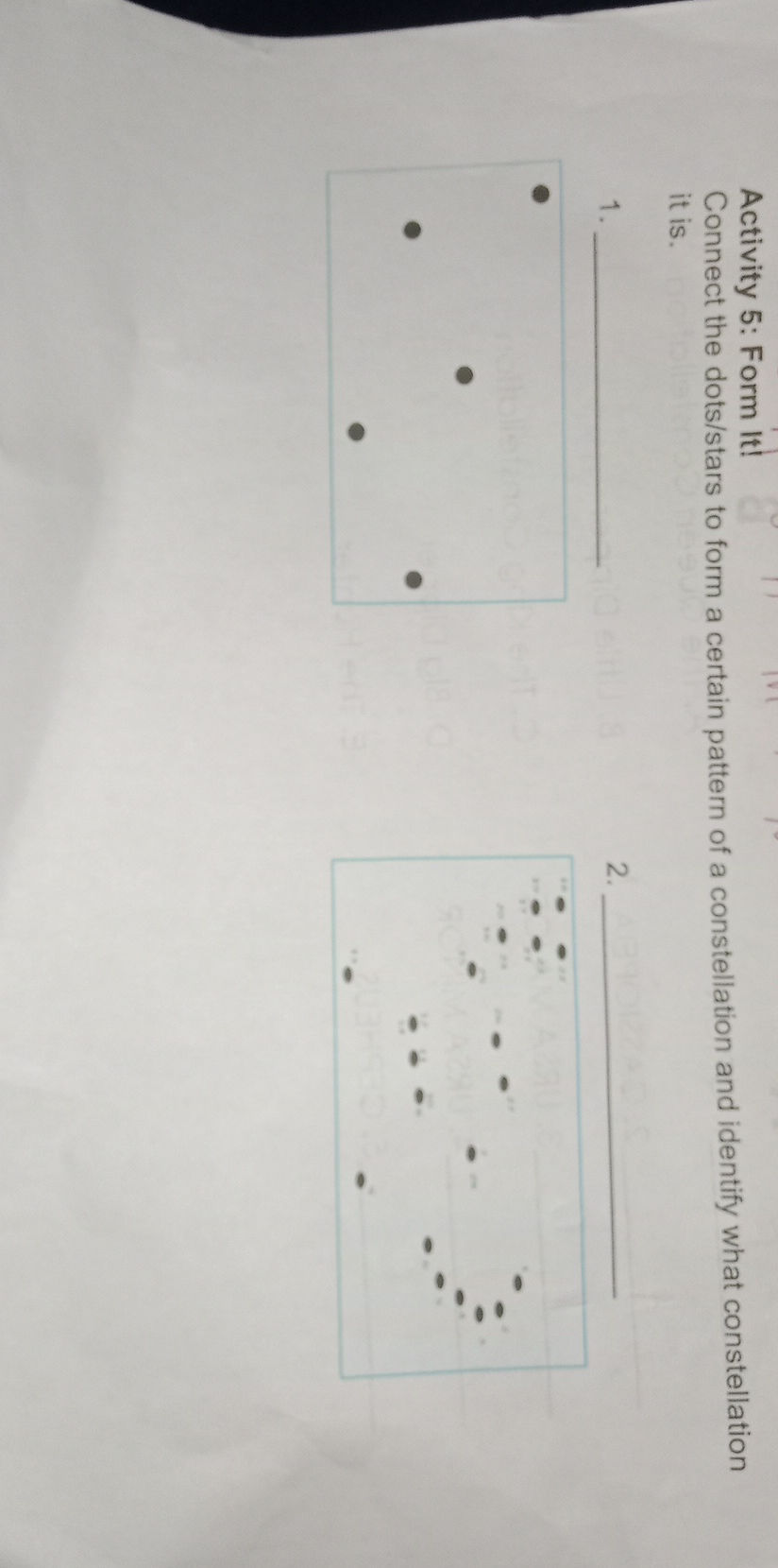 Activity 5: Form It! Connect the dots/stars | StudyX