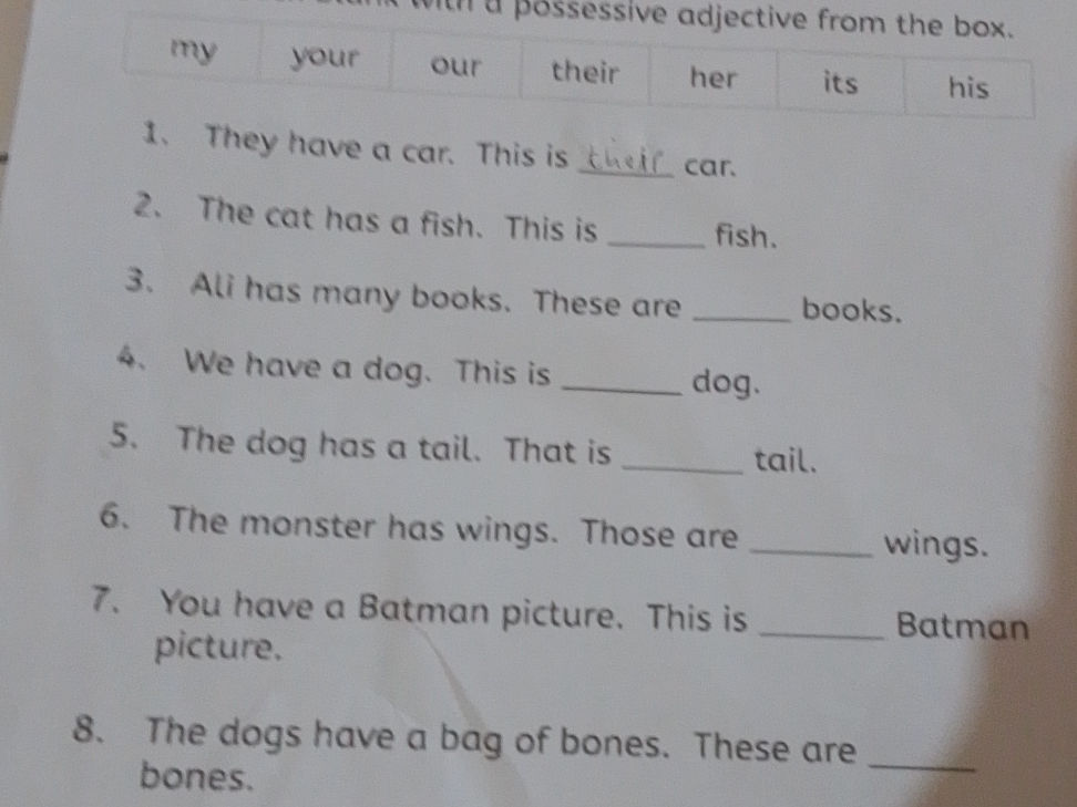 Fill in the blank with a possessive | StudyX