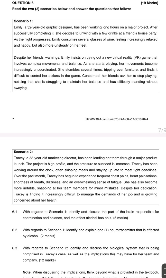 QUESTION 6 Read the two (2) scenarios below | StudyX
