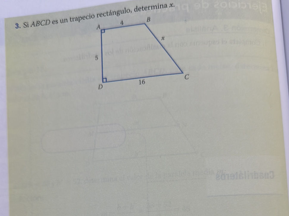 3. Si $ABCD$ es un trapecio rectángulo, | StudyX
