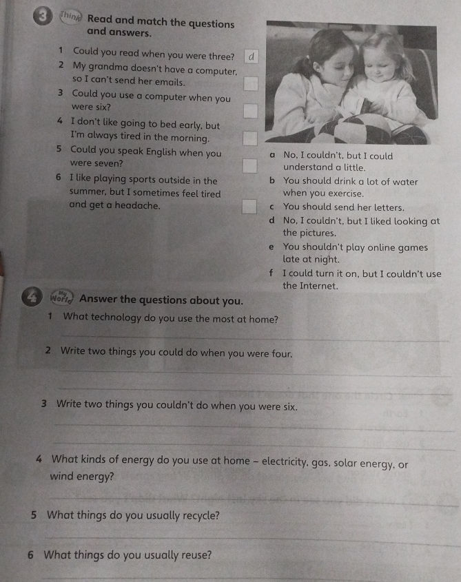 3 Think Read and match the questions and | StudyX