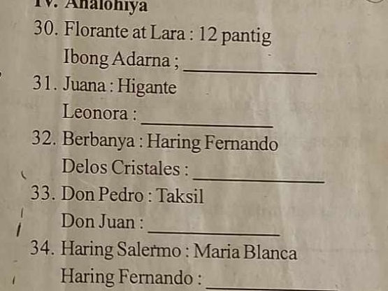 30. Florante at Lara: 12 pantig Ibong | StudyX