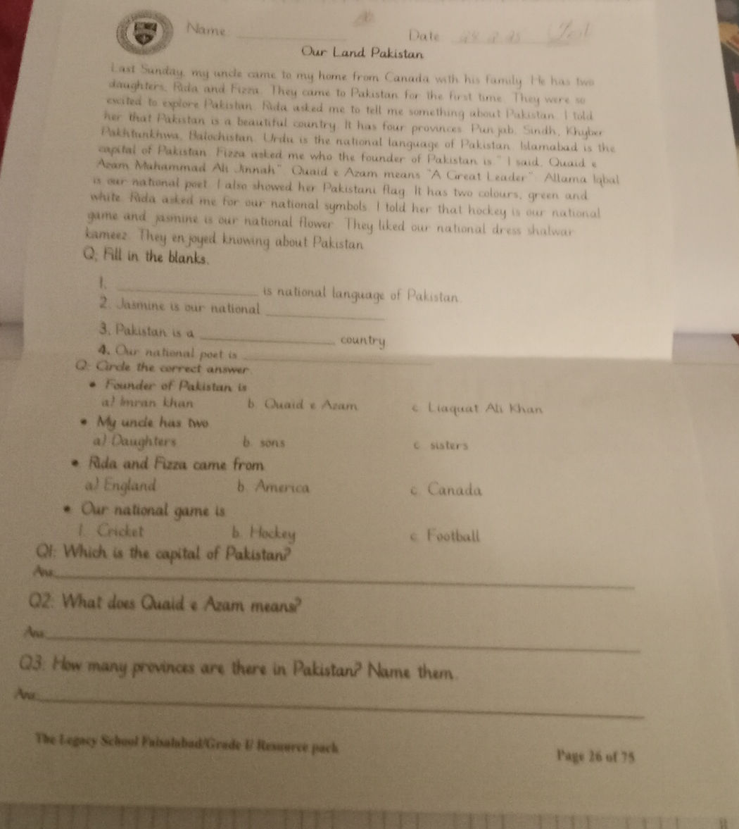 Q: Fill in the blanks. 1. ______ is | StudyX