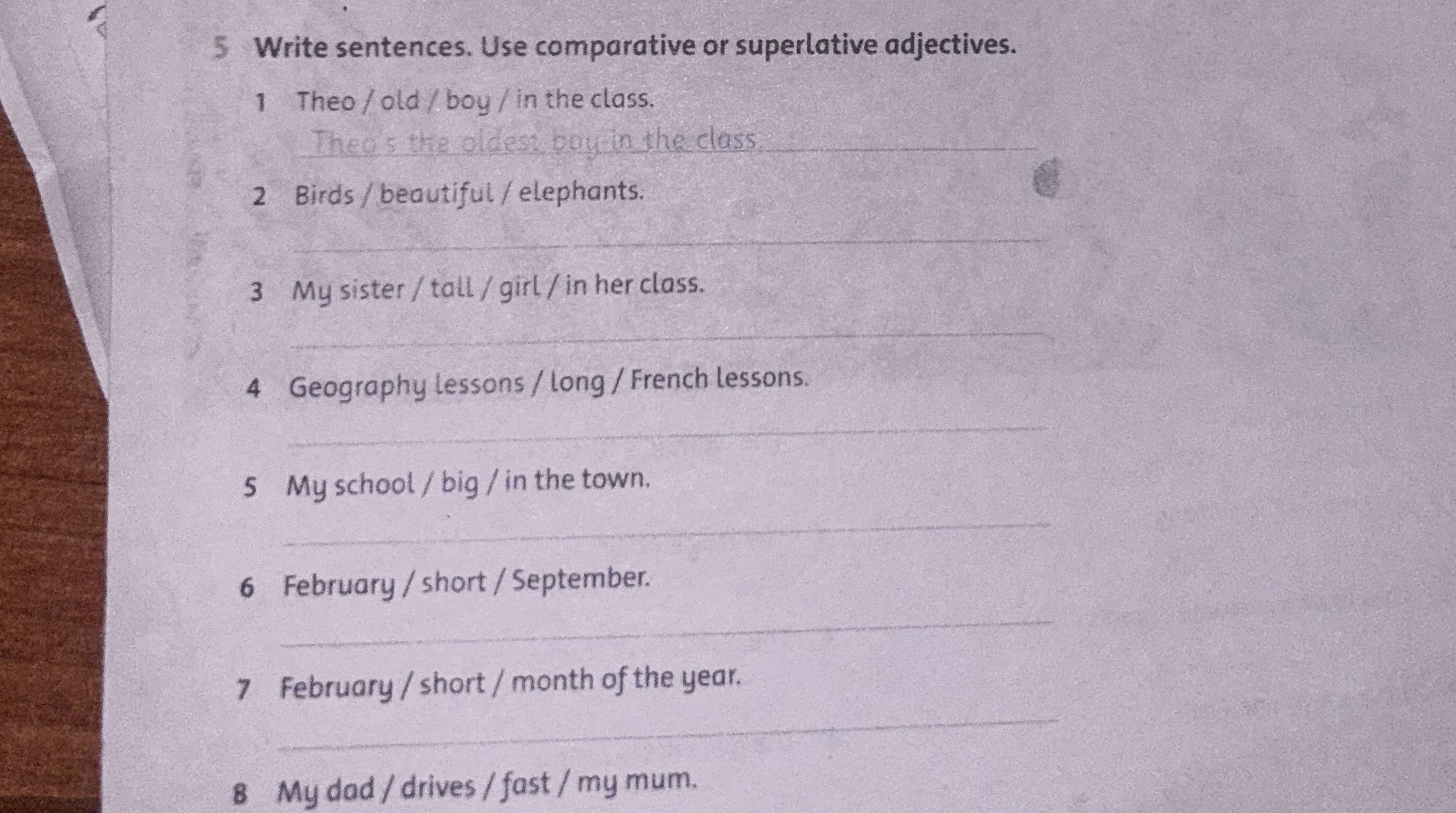 5 Write sentences. Use comparative or | StudyX