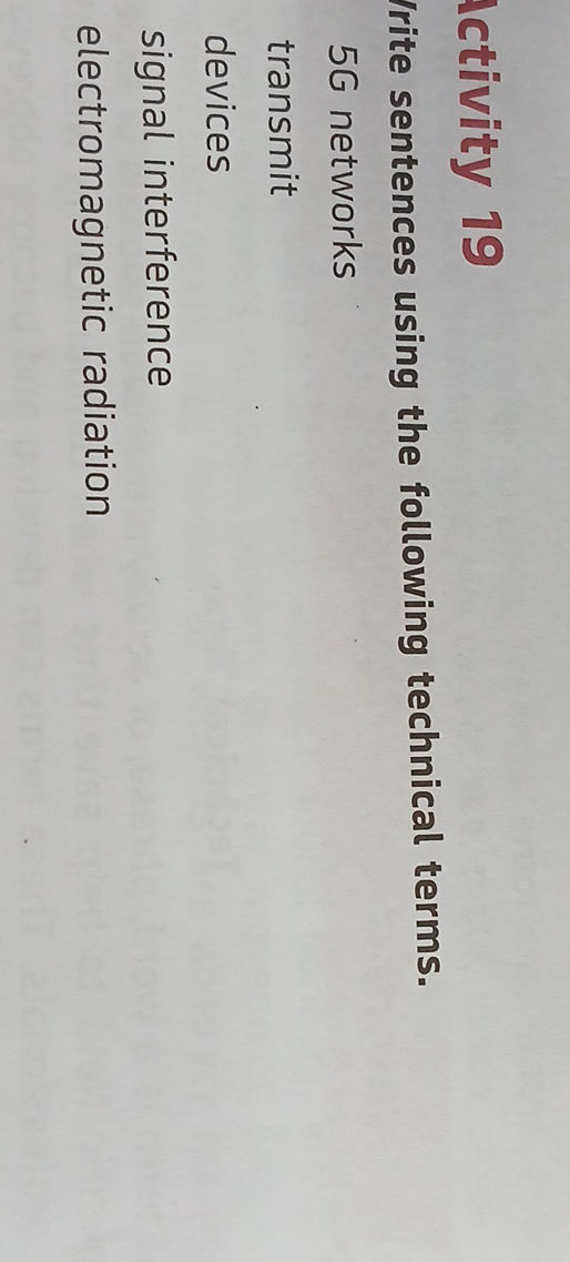 Activity 19 Write sentences using the | StudyX