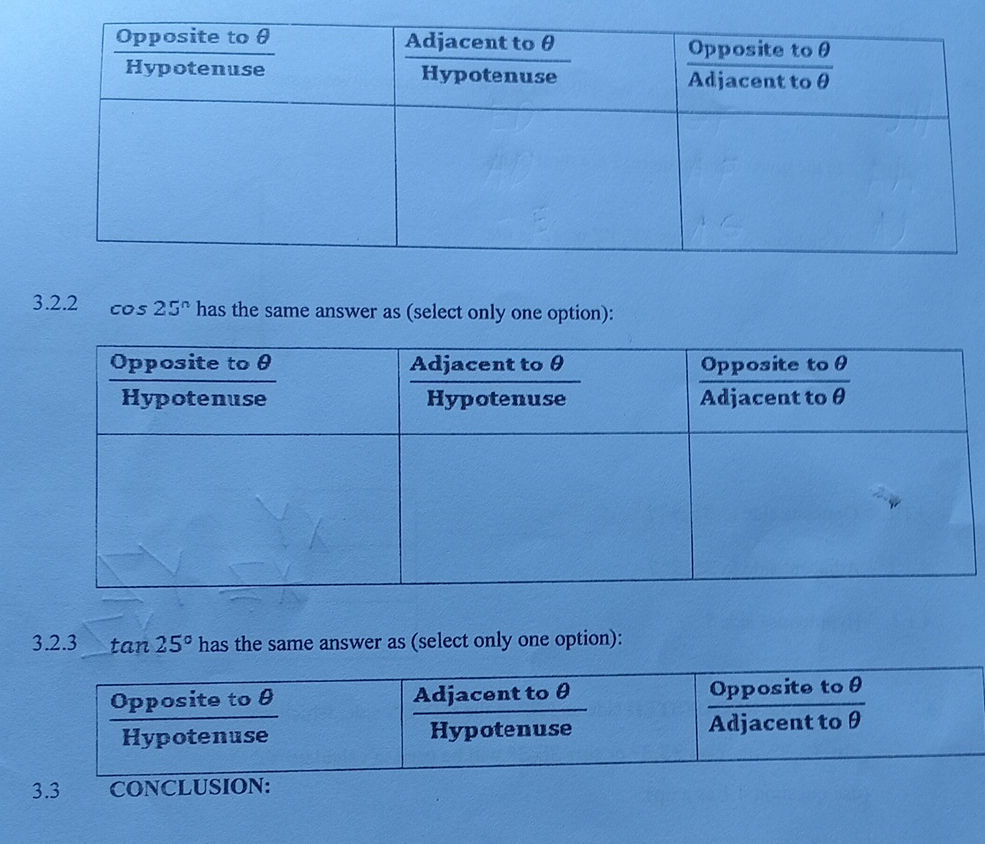 3.2.2 cos 25° has the same answer as (select | StudyX