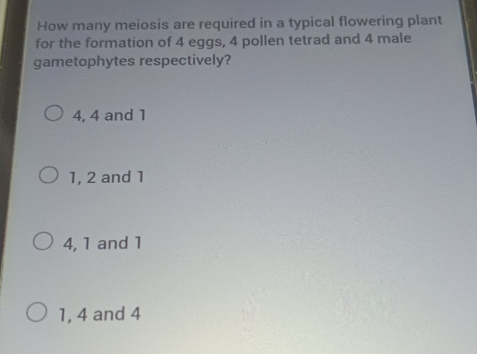 How many meiosis are required in a typical | StudyX