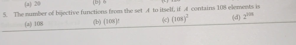 5. The number of bijective functions from | StudyX