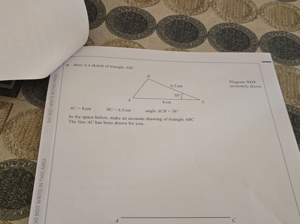 Here is a sketch of triangle ABC AC = 8 cm | StudyX