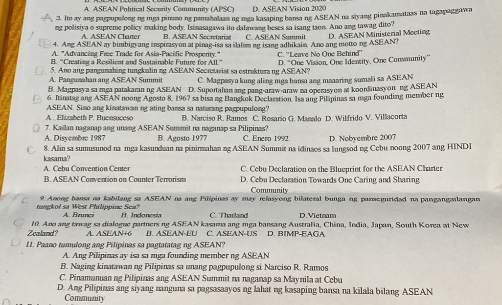 3. Ito ay ang pagpupulong ng mga pinuno ng | StudyX