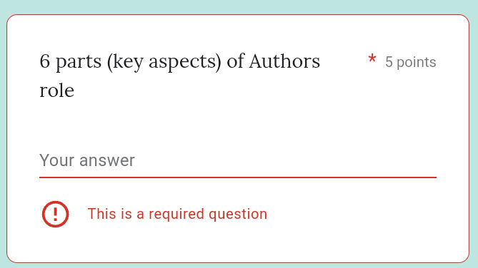 6 parts (key aspects) of Authors role Your | StudyX