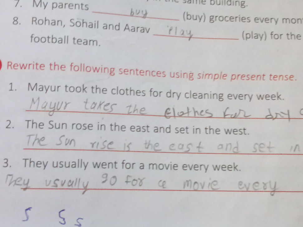 Rewrite the following sentences using simple | StudyX