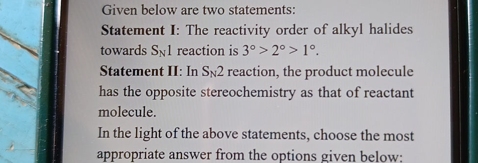 Given below are two statements: Statement | StudyX