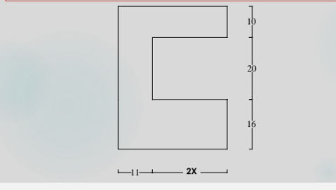 The image shows a shape with dimensions | StudyX