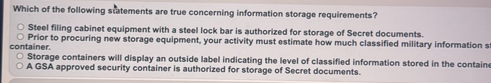Which of the following statements are true | StudyX