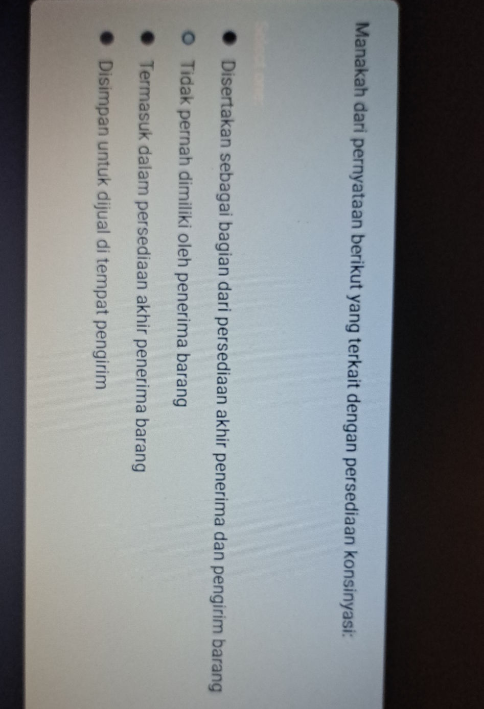 Manakah dari pernyataan berikut yang terkait | StudyX