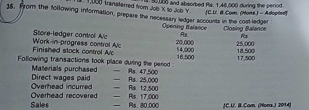 35. From the following information, prepare | StudyX