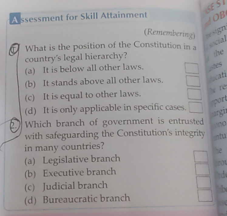1. What is the position of the Constitution | StudyX