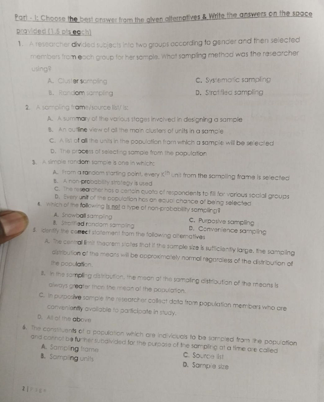 Part 1: Choose the best answer from the | StudyX