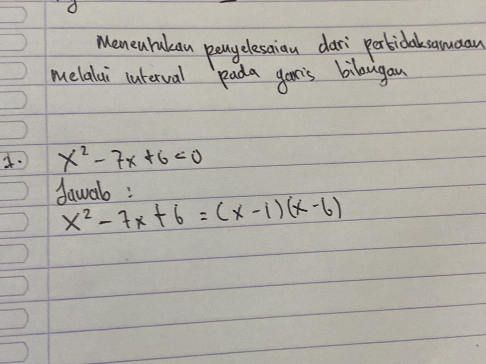 Menentukan penyelesaian dari pertidaksamaan | StudyX