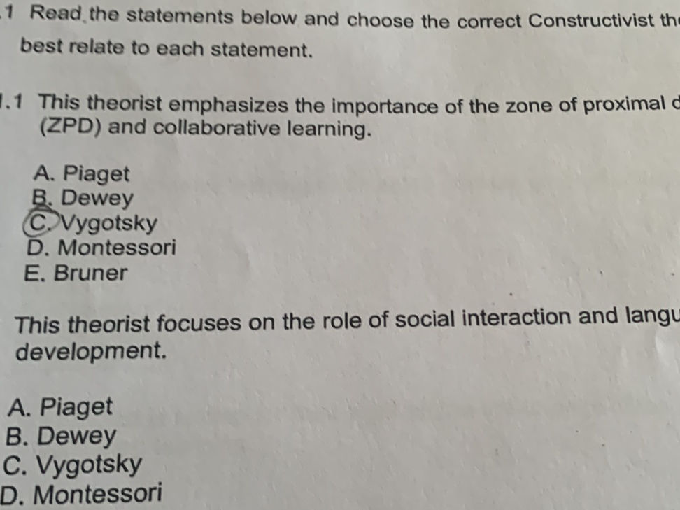 1. Read the statements below and choose the | StudyX