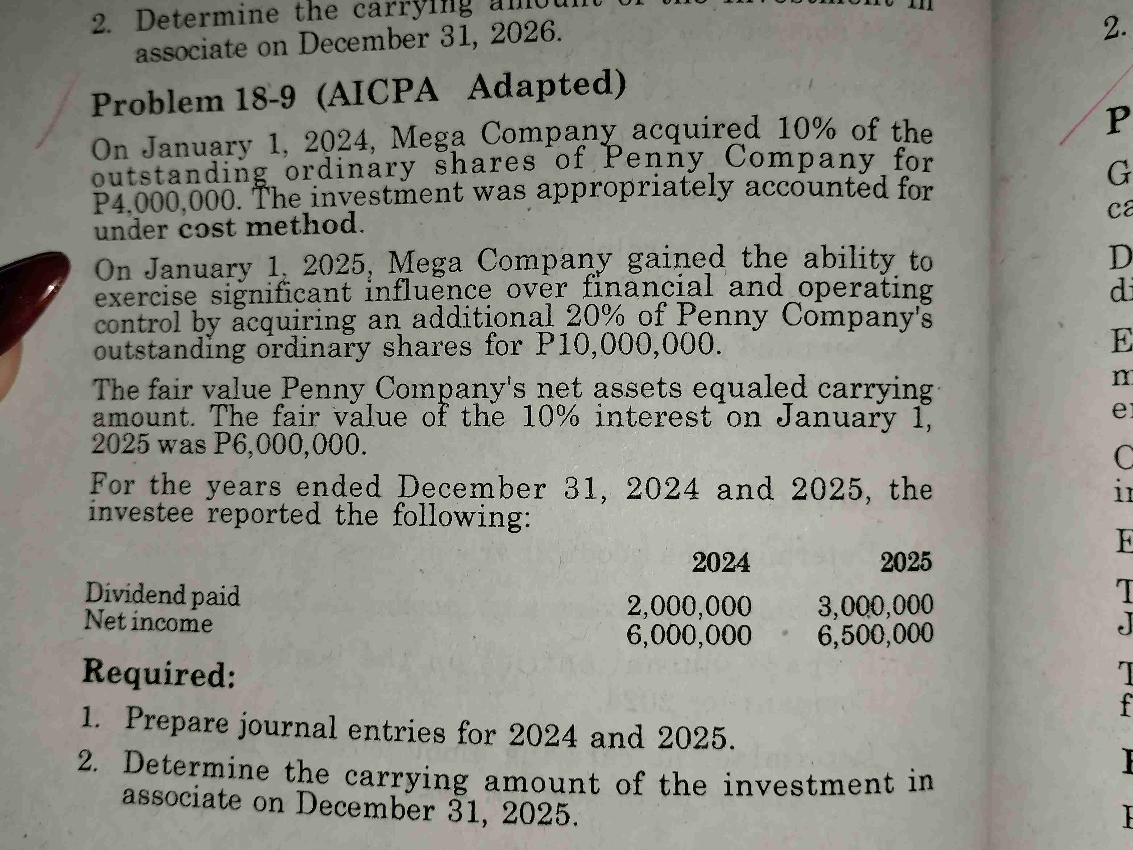 Problem 18-9 (AICPA Adapted) On January 1, | StudyX