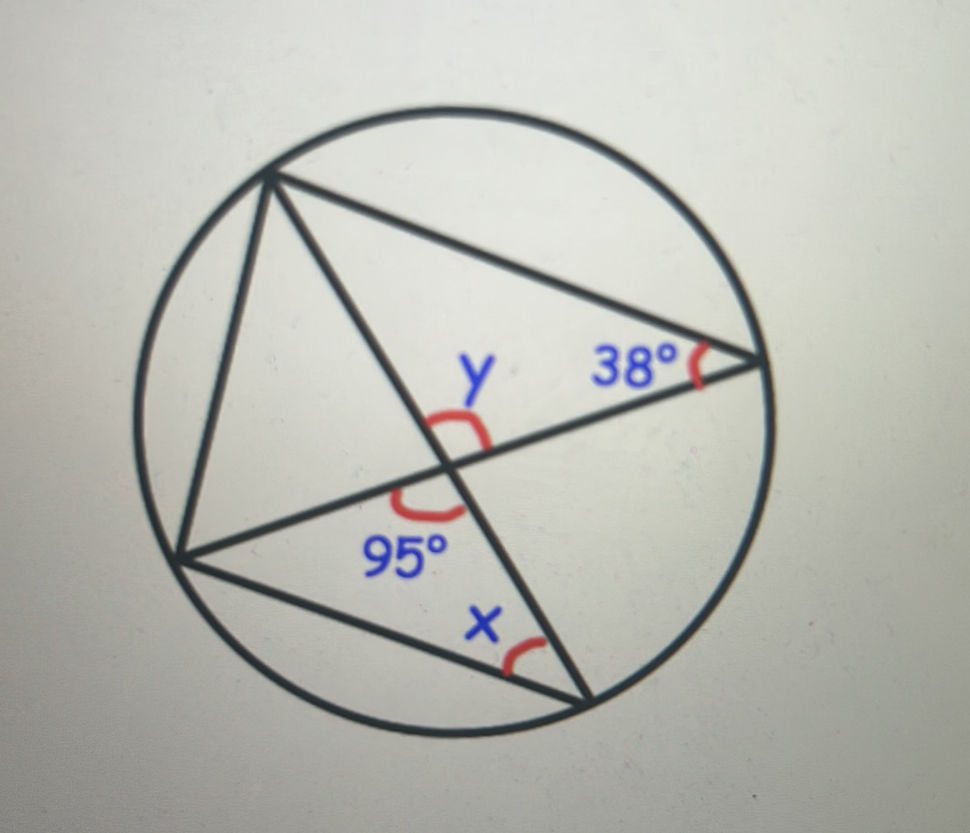 Find the values of angles x and y in the | StudyX
