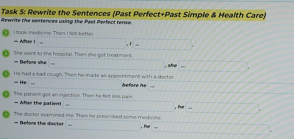 Task 5: Rewrite the Sentences (Past | StudyX