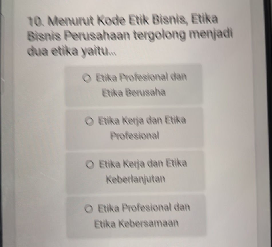 Menurut Kode Etik Bisnis, Etika Bisnis
