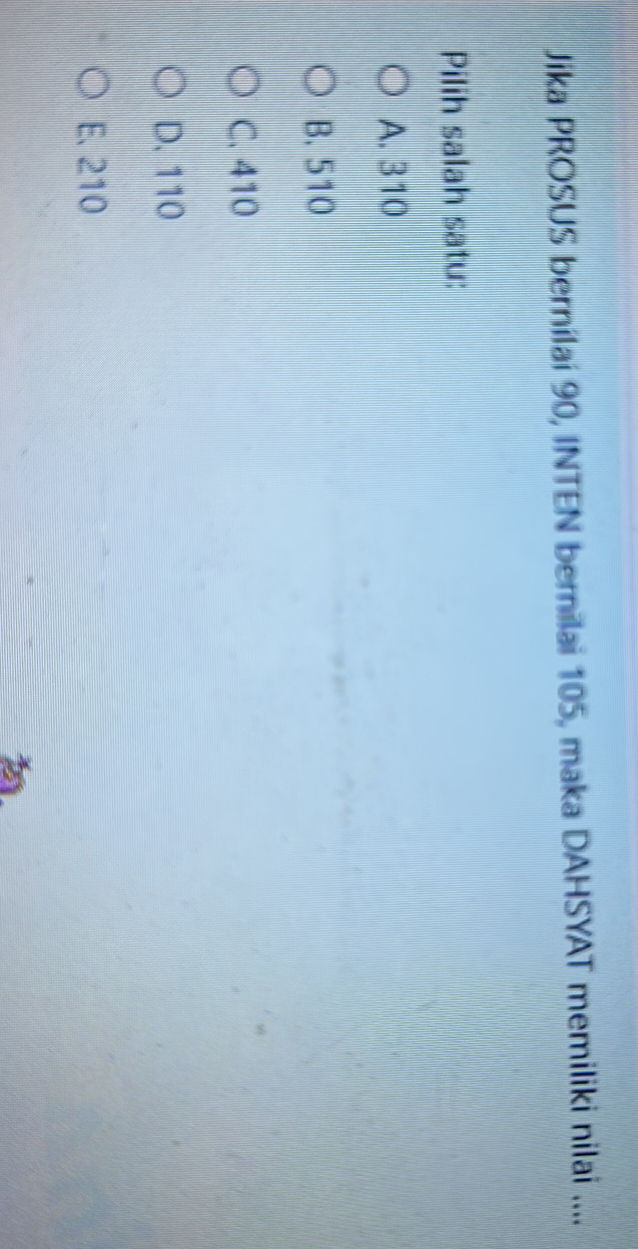 Jika PROSUS bernilai 90, INTEN bernilai 105, | StudyX