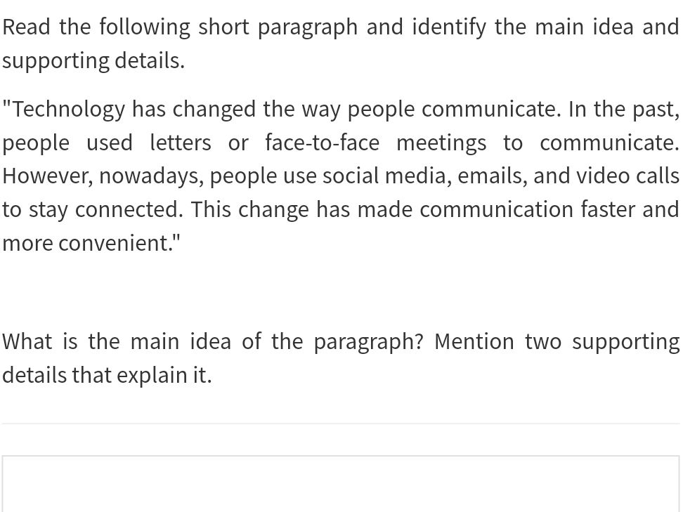Read the following short paragraph and | StudyX