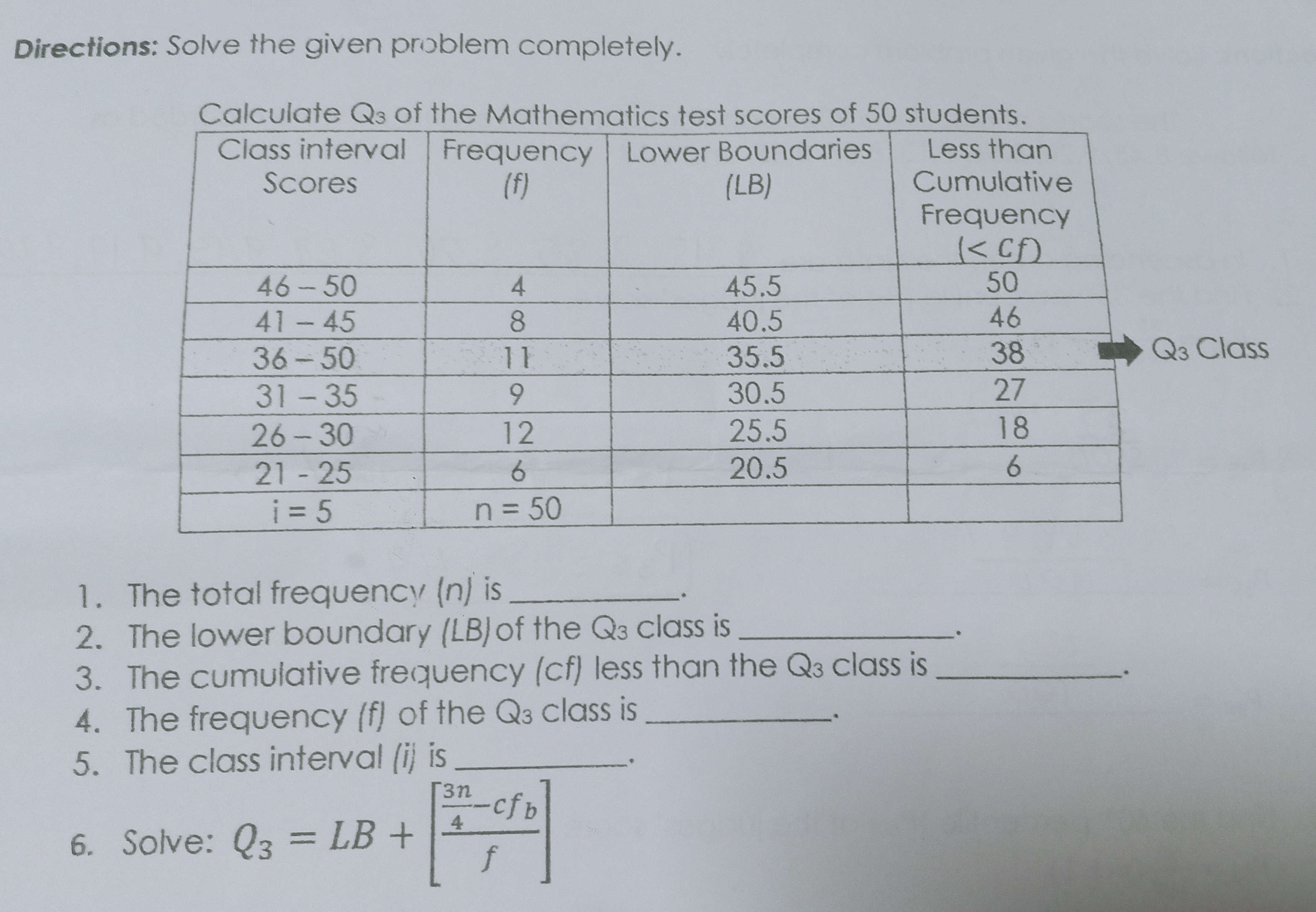 Directions: Solve the given problem | StudyX