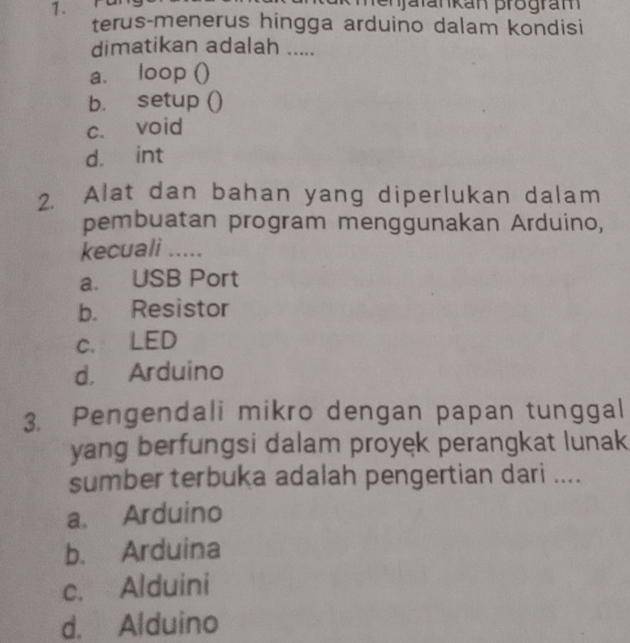 1. Fungsi atau sintak untuk menjalankan | StudyX