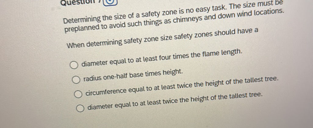 Determining the size of a safety zone is no
