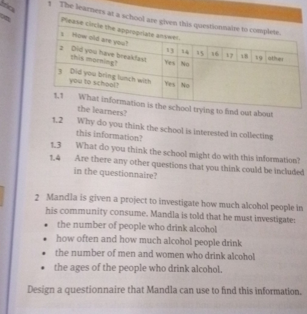 1 The learners at a school are given this | StudyX