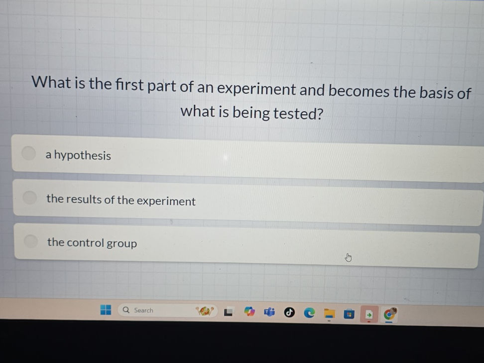 What is the first part of an experiment and | StudyX